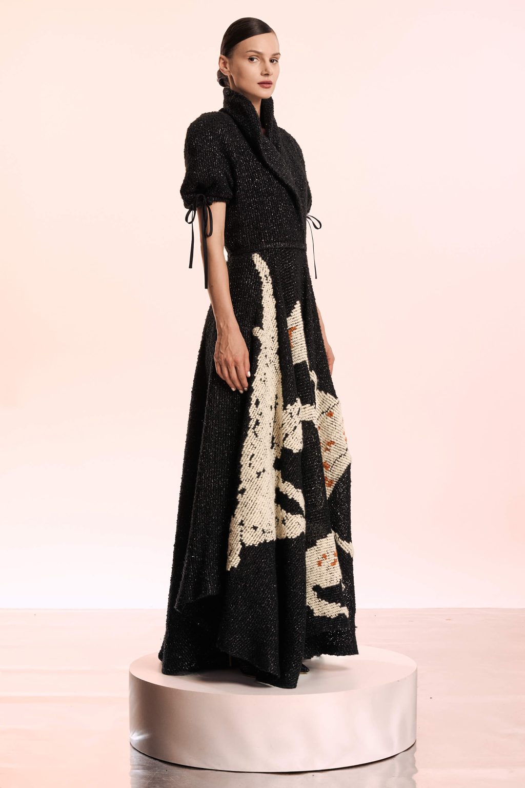Boucle Maxi Dress with Puff Sleeves - BOL