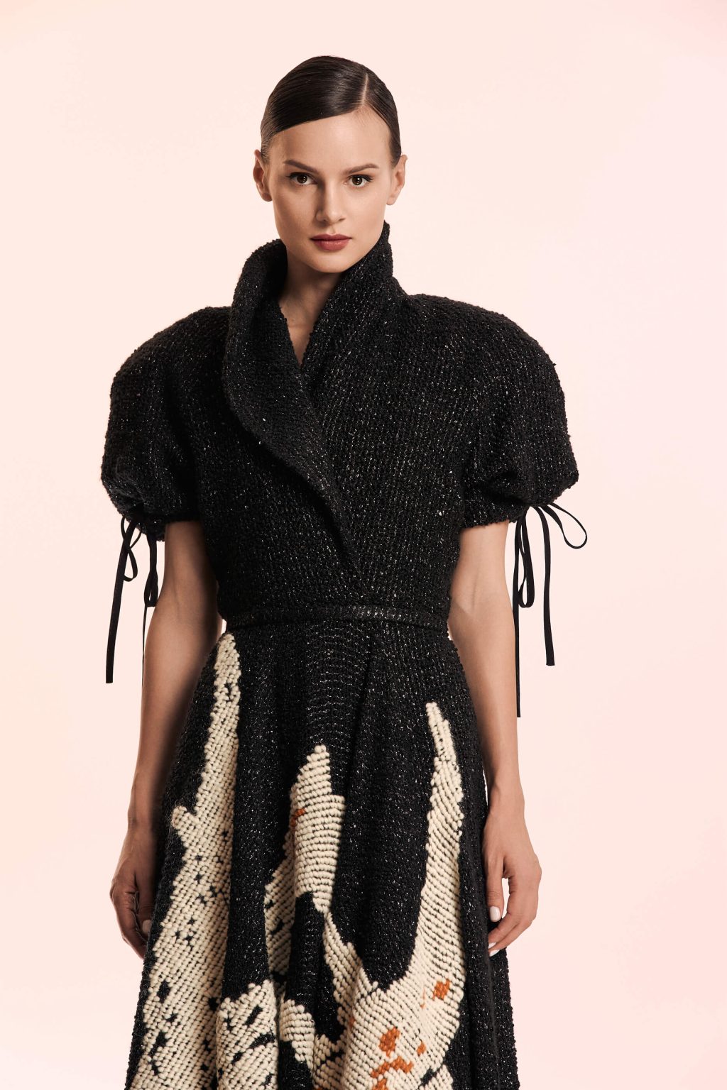 Boucle Maxi Dress with Puff Sleeves - BOL